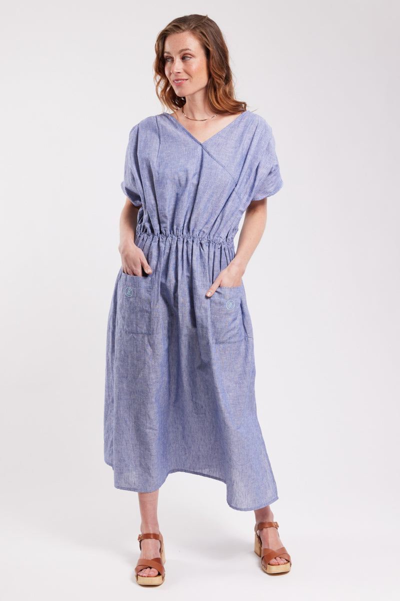 The striped dress - Armor-lux X Nolwenn Faligot - Women - Seal/Blanc